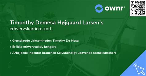 Timonthy Demesa Højgaard Larsen Har 0 Erhvervsroller Er Bosat I