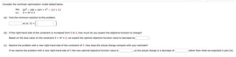 Solved Consider The Nonlinear Optimization Model Stated