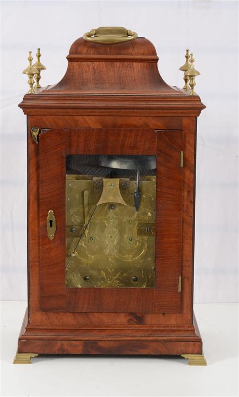 Lot Georgian Figured Mahogany Bracket Clock By James Chater And Son