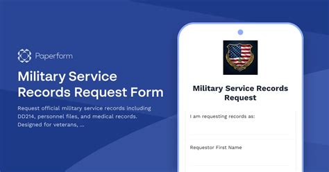 Military Service Records Request Form Template Paperform