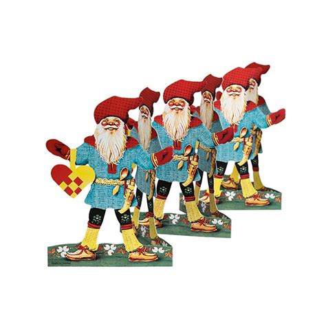 Paper Cutout Santa Tomte W Heart Basket Scandinavianshoppe