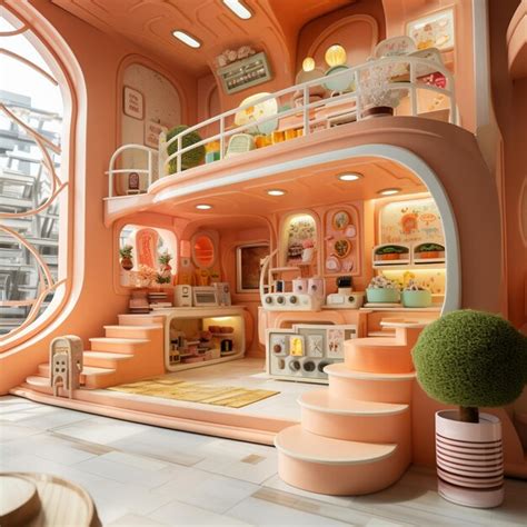 Premium Ai Image Interior Structure Of Minimalist Toy Candy Hut