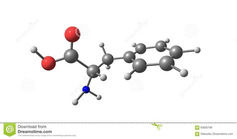 Phenylalanine Molecular Structure Isolated On White Stock Illustration