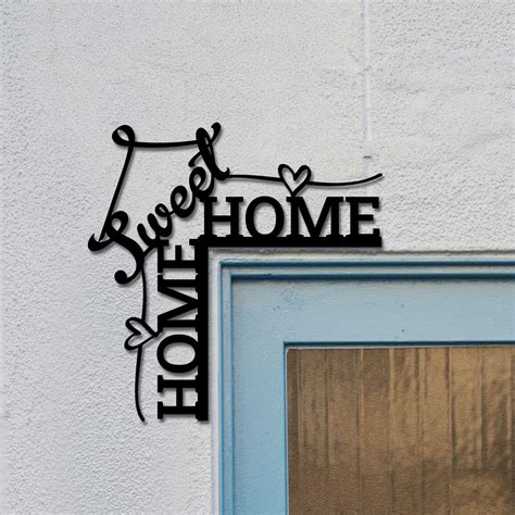 Home Sweet Home Metal Door Corner House Topper Sign Decor Lynseriess
