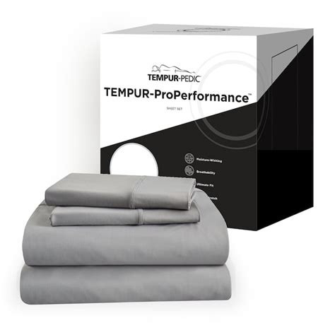 Tempur Pedic Split King 400 Thread Count Microfiber Graphite Bed Sheet