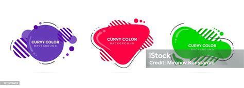 3 현대 액체 추상 요소 모양 곡선 스타일 디자인 유체 벡터 다채로운 일러스트 세트 프리젠 테이션 전단지 흰색 배경에 격리