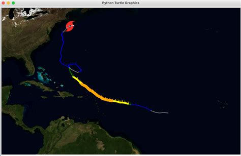 Github Chloeb292 Hurricane Tracker This Is A Simple Turtle Project Built In Python That Is