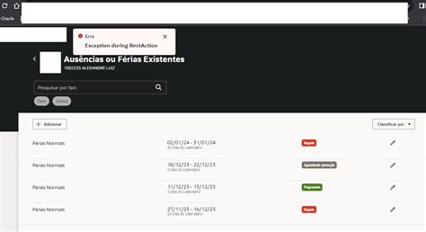 Page Existing Absences Redwood It Shows The Error Exception During Restaction — Cloud
