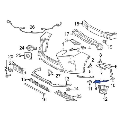 Exploring The Components Of Lexus Rx 350 Front Bumper A Detailed Diagram