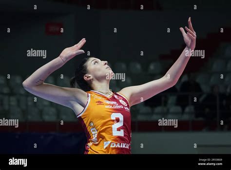 Istanbul Turkiye December 14 2022 Ilkin Aydin Serves During