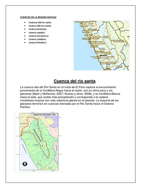 Cuenca Del Río Santa En Ancash Pdf Andes Geografía Física