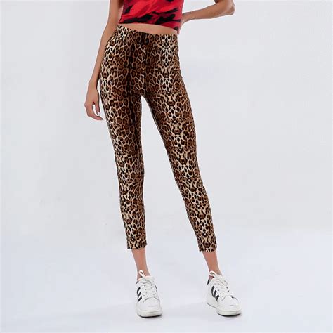柯丽欧2019春秋新款欧洲站豹纹修身高腰打底裤提臀紧身瑜伽裤5654 花瓣网