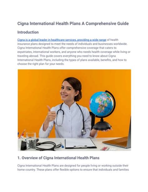 Cigna International Health Plans A Comprehensive Guide Pdf