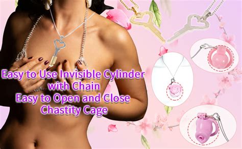 Chastity Lock With Chain Heart Pendantchastity Cage Invisible Key For Menchastity