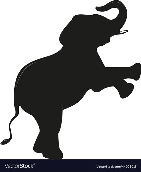 Elephant Silhouette On A White Background Vector Image