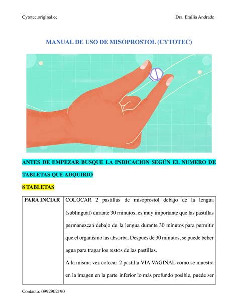 Manual De Administracion Miso Manual De Uso De Misoprostol Cytotec