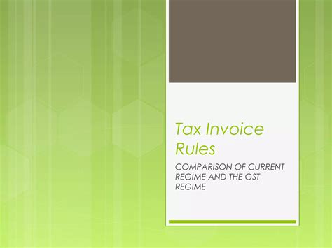 GST Tax Invoice Rules PPT