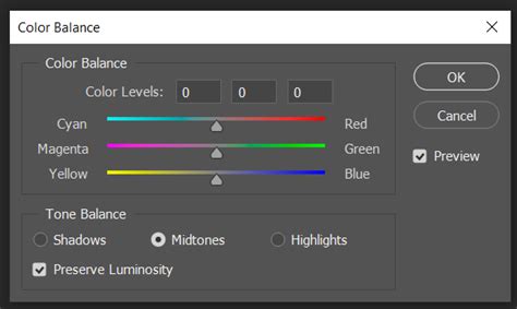 color balance adjustment in photoshop