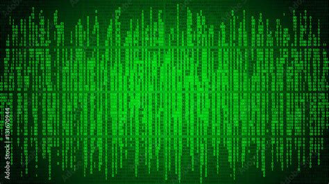 Abstract Cyberspace With Digital Lines Binary Code Matrix Background With Digits Stock Vector