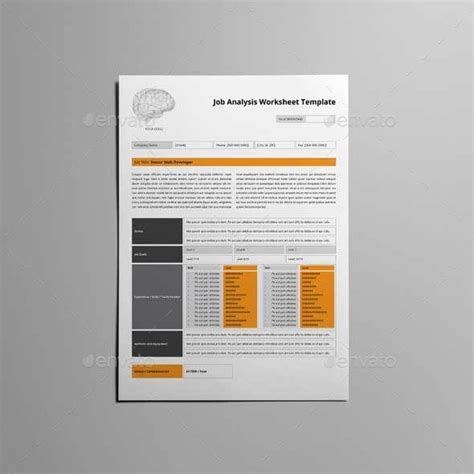 Job Analysis Worksheet Template