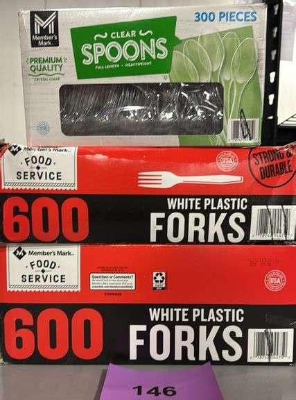 3 Boxes Of Plastic Cutlery Earls Auction Company