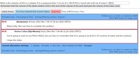 solved what is the molarity of hcl in a solution if it is