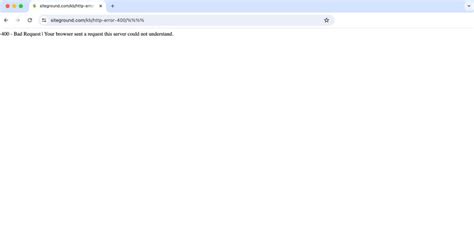 How To Fix Error Bad Request SiteGround KB