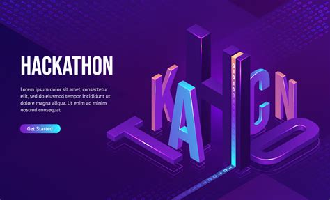 Hackathon Isometric Landing Software Development 15426913 Vector Art