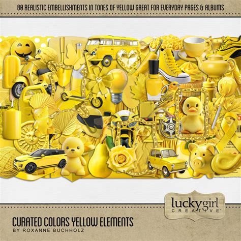 Curated Colors Yellow Elements Digital Art
