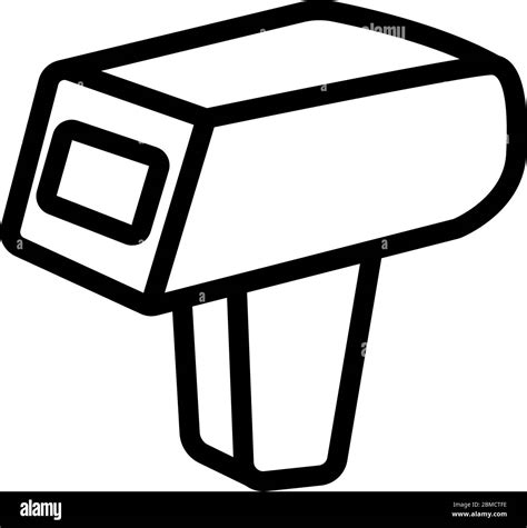 Hand Electronic Barcode Scanner Icon Vector Outline Illustration Stock
