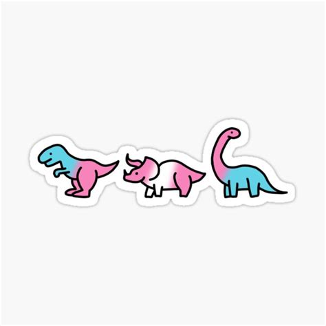 Trans Pride Dinos Sticker For Sale By Violets Designs Redbubble