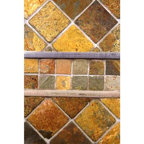 Multi Classic Slate 1x1 Tumbled Backsplash Tile Usa