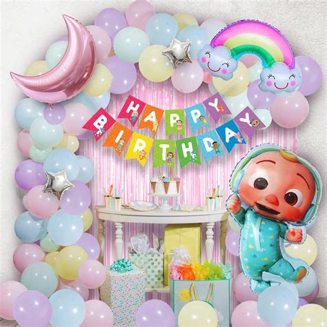 Cocomelon Theme Birthday Decorations 60pcs Cocomelon Birthday