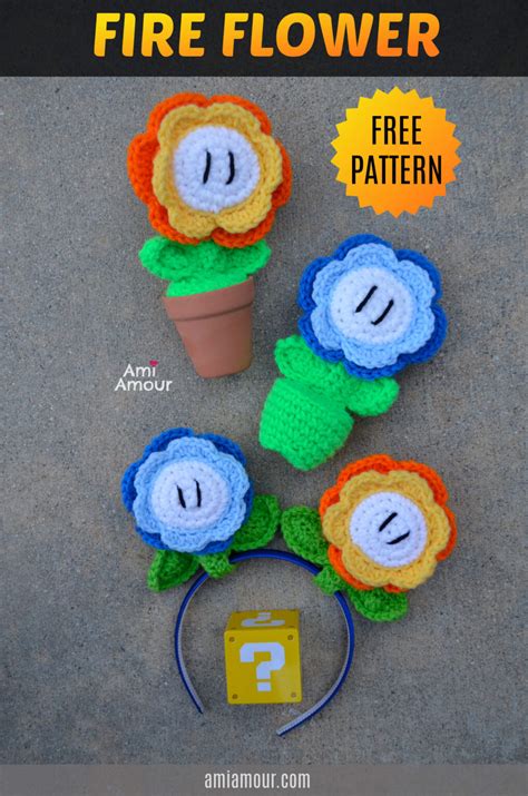 Mario Fire Flower Free Crochet Pattern Ami Amour