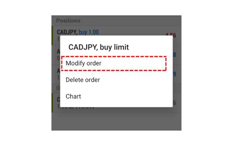 modify cancel orders on mt4 android trading screen titan fx