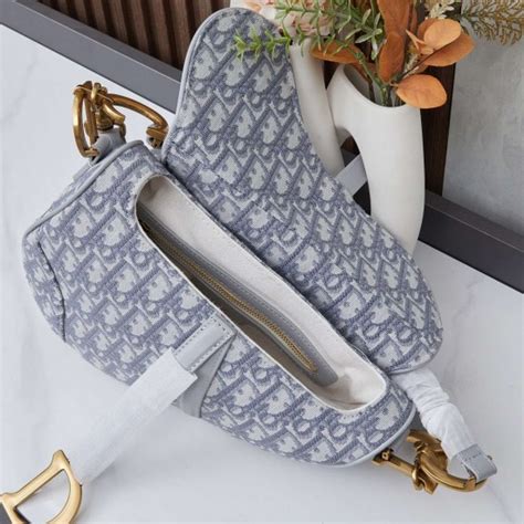 Dior Saddle Bag With Strap Light Blue Dior Oblique Jacquard Dr0446lbj