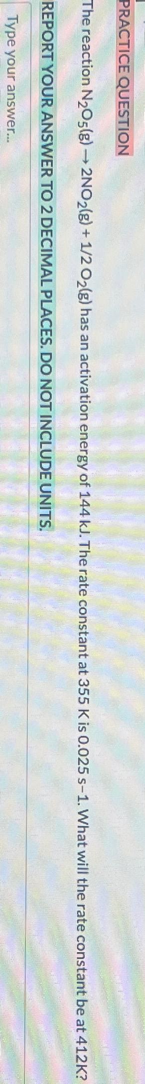 Solved Practice Questionnthe Reaction