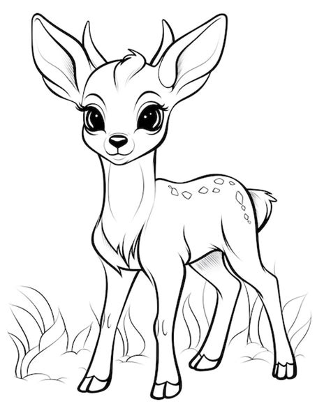 Premium Photo A Drawing Of A Deer With Spots On It