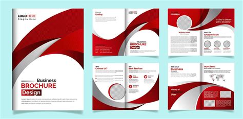 8 Page Professional Brochure Landscape Template Corporate Business