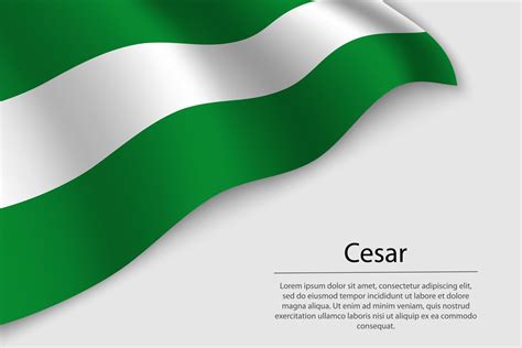Wave Flag Of Cesar Is A Region Of Colombia 21857929 Vector Art At Vecteezy