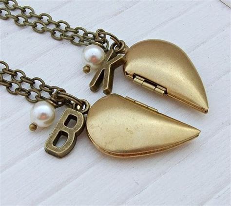 Brass Lockets Personalised Lockets Locket Set Heart Lockets Brass
