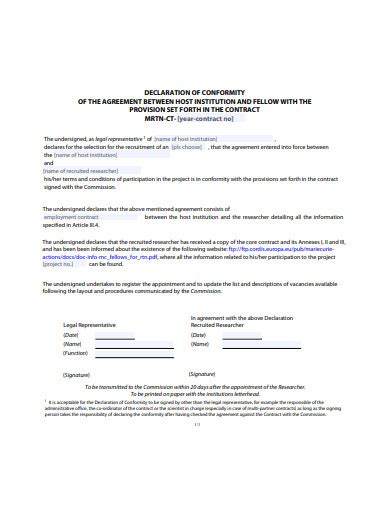 16 Declaration Agreement Templates Pdf