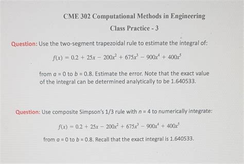 Solved Cme 302 Computational Methods In Engineering Class