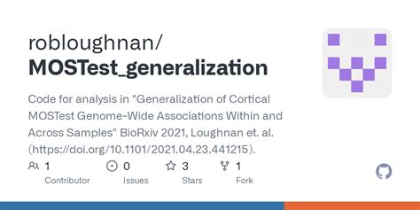 Github Robloughnanmostestgeneralization Code For Analysis In