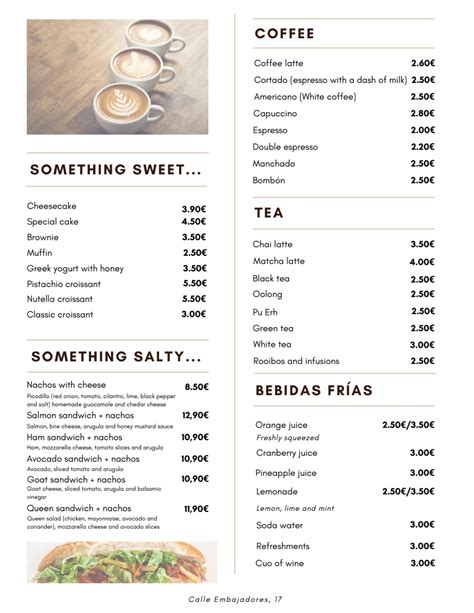 Carte Et Menus 2024 Kaldi Cafe à Madrid Thefork