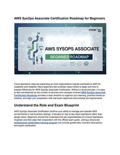 Aws Sysops Associate Certification Roadmap Guide Pdf