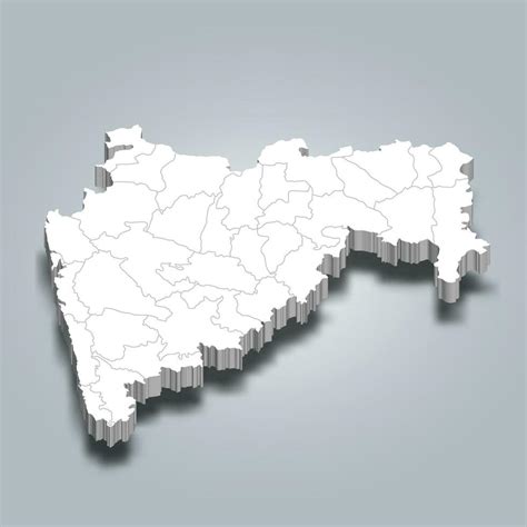 Maharashtra 3d District Map Is A State Of India 28125517 Vector Art At