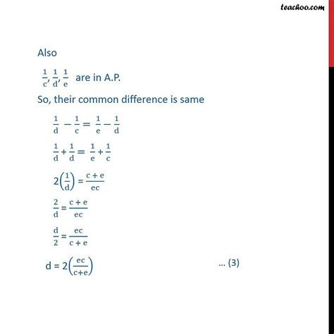 Question 10 If A B C Are In AP B C D Are In GP And 1 C 1 D