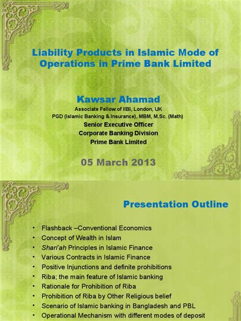 Liability Side Pdf Islamic Banking And Finance Banks