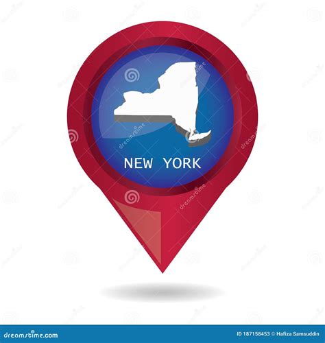 map pointer with new york state vector illustration decorative design
